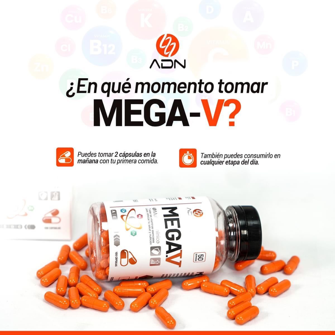 Mega V multivitamínico de 30 capsulas – Líder sport gym